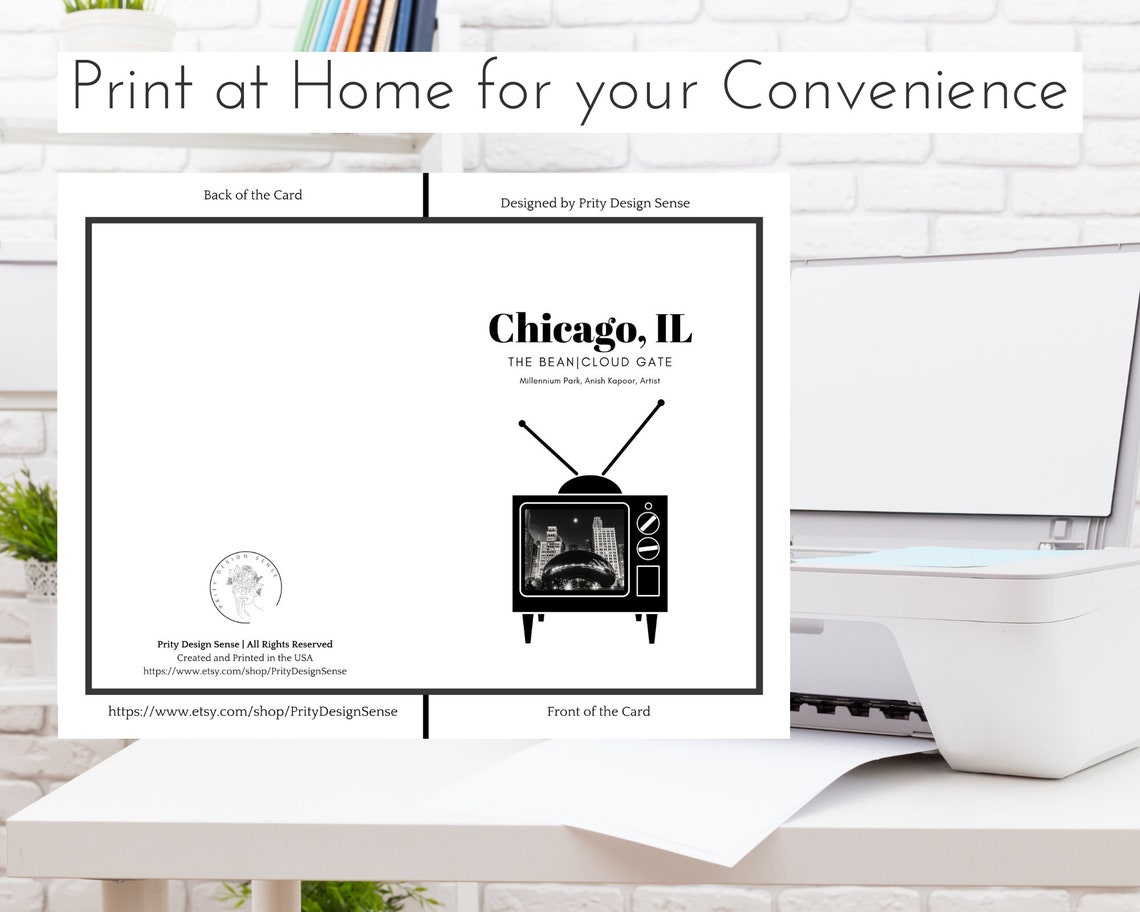 Printable the Bean Card Digital Art Downloadable Template Print Instant ...