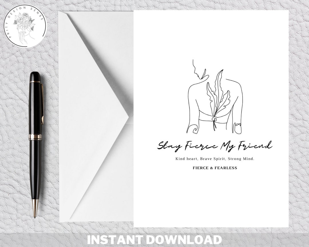 Printable Stay Fierce Card | Digital Art Downloadable Template Print ...