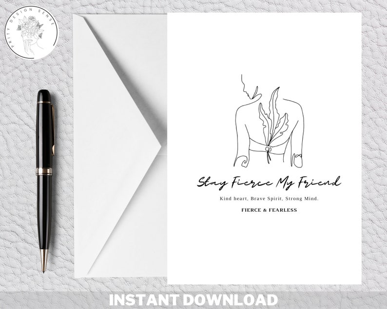 Printable Stay Fierce Card | Digital Art Downloadable Template Print ...