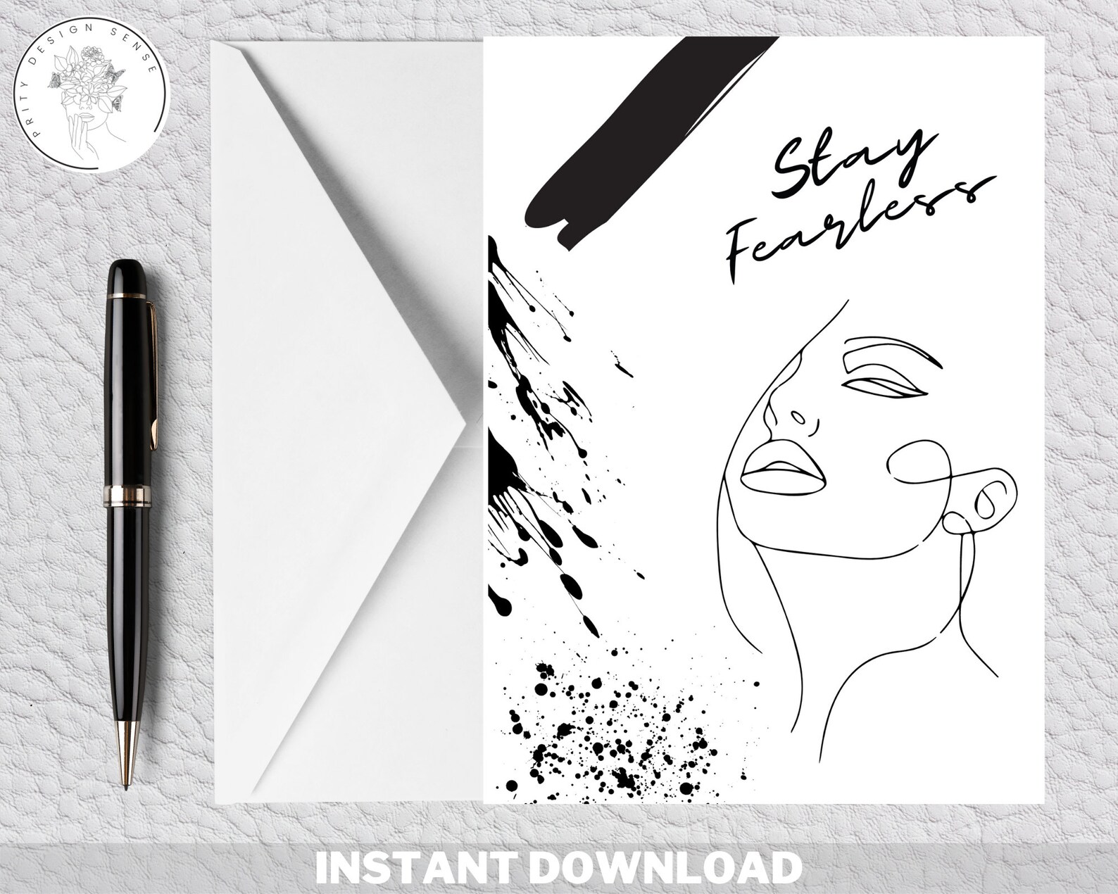 Printable Stay Fearless Card Digital Art Downloadable Template Print ...