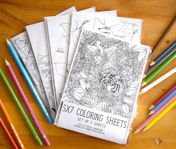 Coloring Pages Coloring Sheets Adult Coloring Sheets 5x7 | Etsy