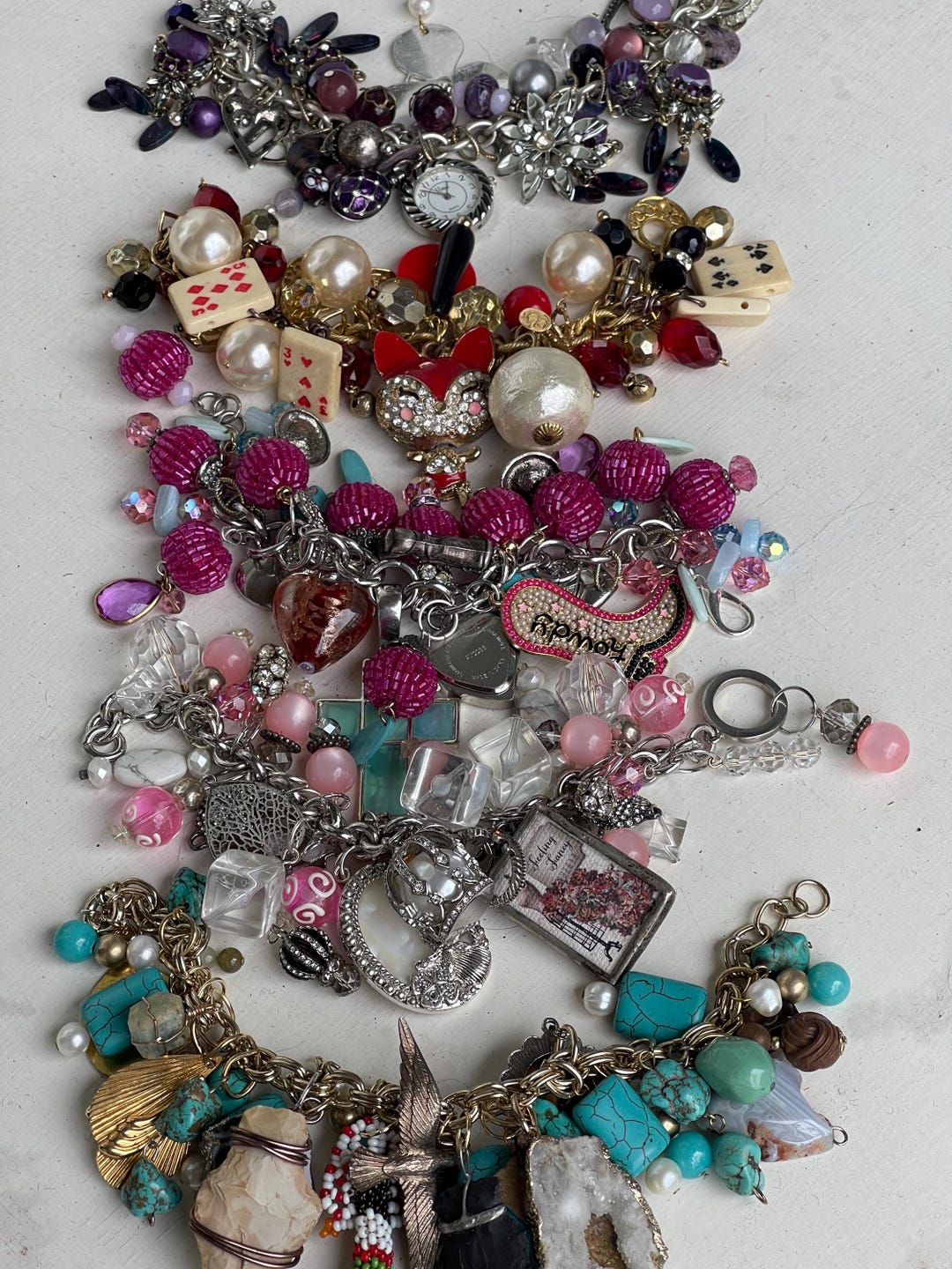 NEW for August 2024 FUNKY CHUNKY Charm Bracelets Upcycled Vintage One ...