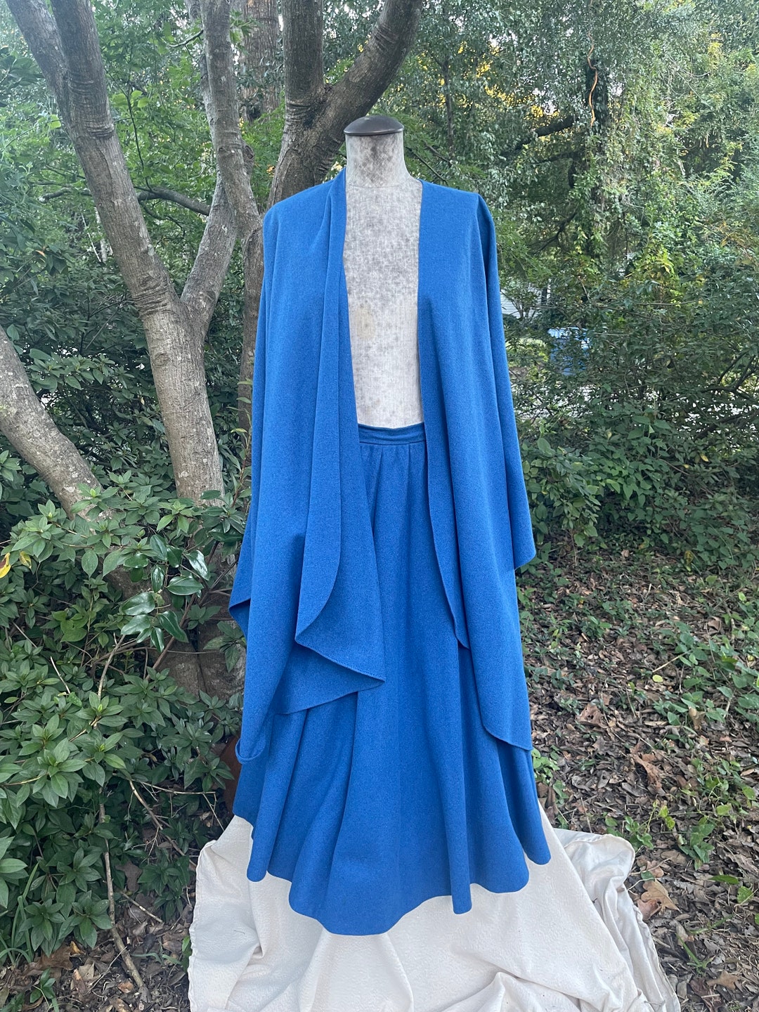 Wonderful Fall Royal Blue MATCHING SHAWL and SKIRT Set in Royal Blue ...
