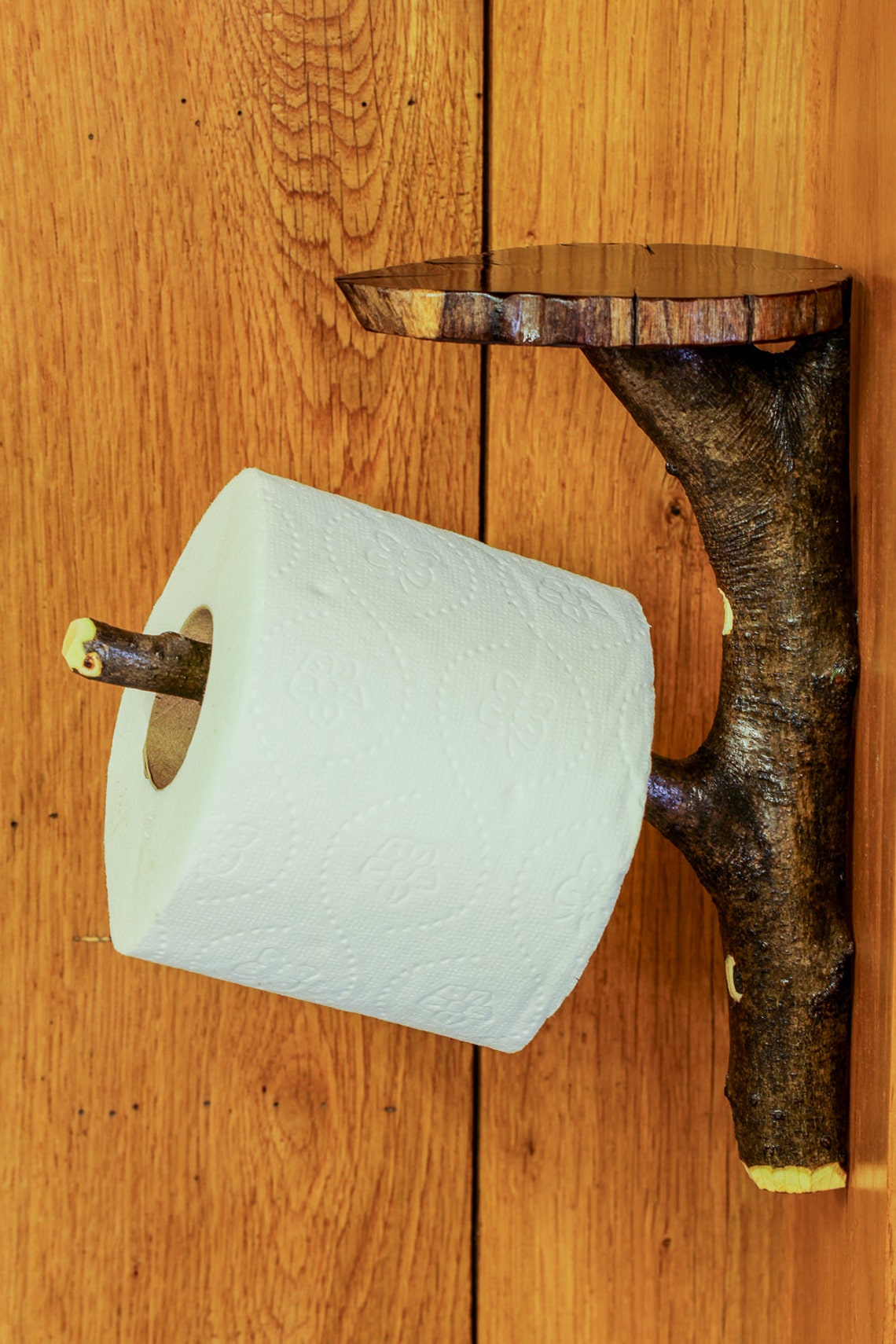 Rustic Wooden Toilet Paper Holder Shelf Tree Branch Toilet Etsy