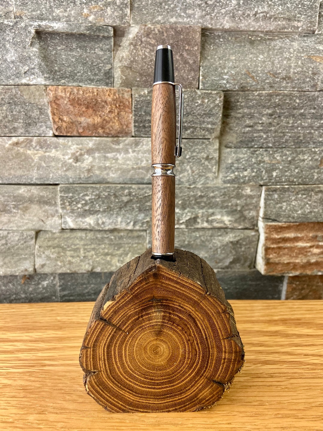 Driftwood Pen Display for Hand Turned Pens, Wooden Pen Stand, Single ...