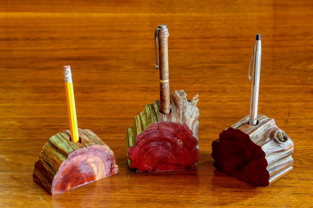 Driftwood Pen Display for Hand Turned Pens, Red Cedar Wooden Pen Stand ...
