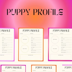 Printable Fillable Puppy Profile, Puppy Vaccination, Puppy Records ...