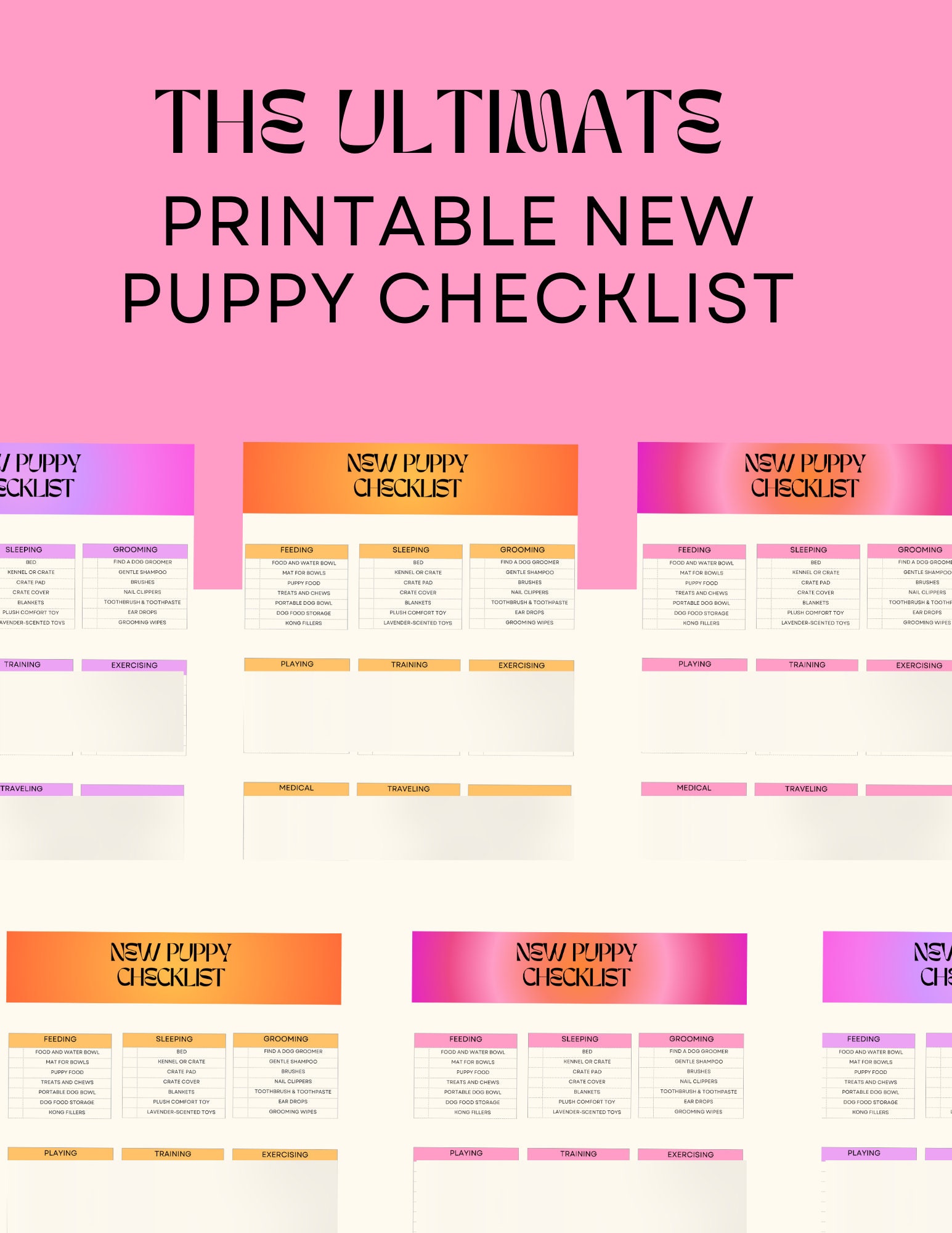 Printable Puppy Planner, Puppy Checklist, Puppy Essentials, Puppy Prep ...