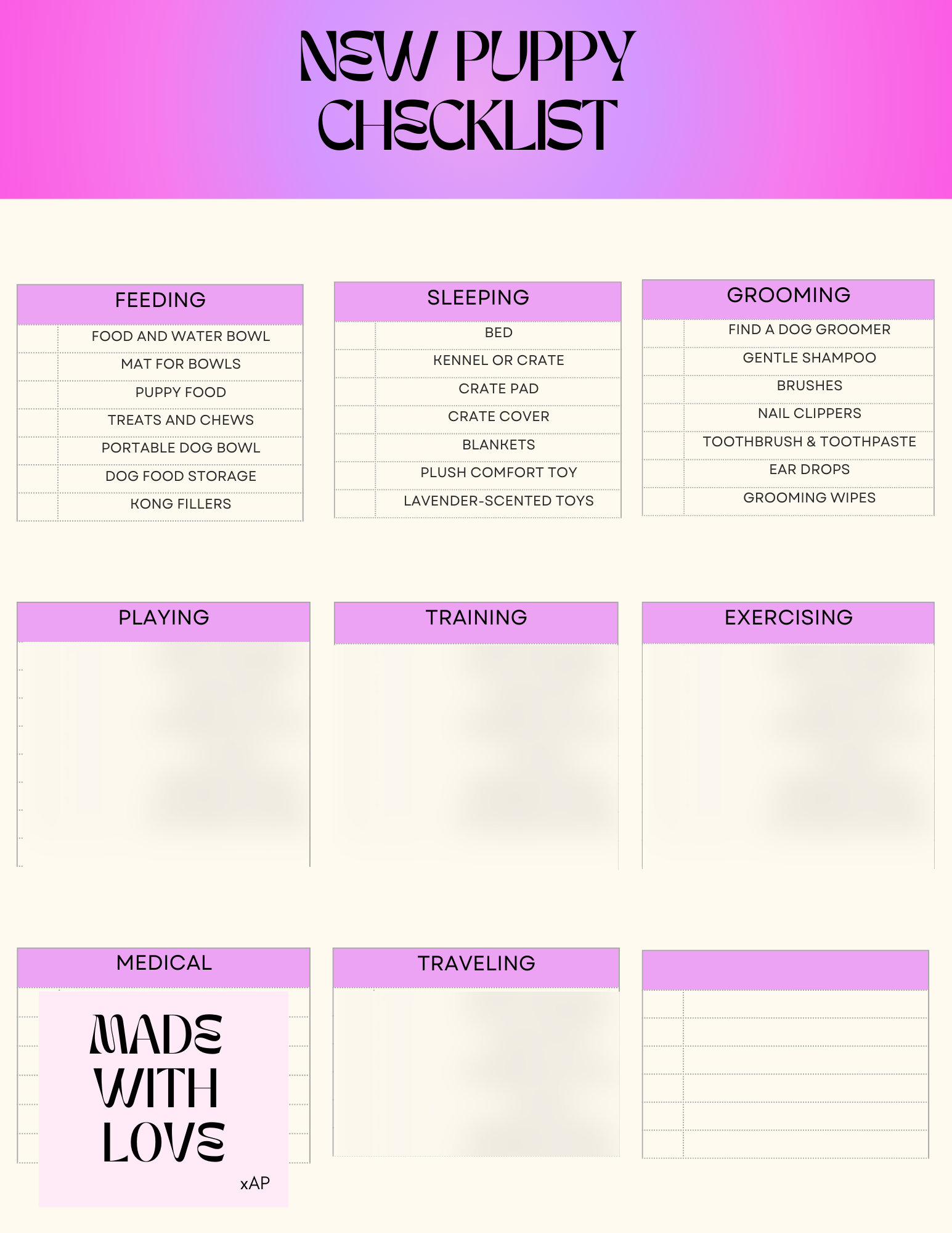 Printable Dog Shopping List, Puppy Shopping List, Puppy Essentials ...