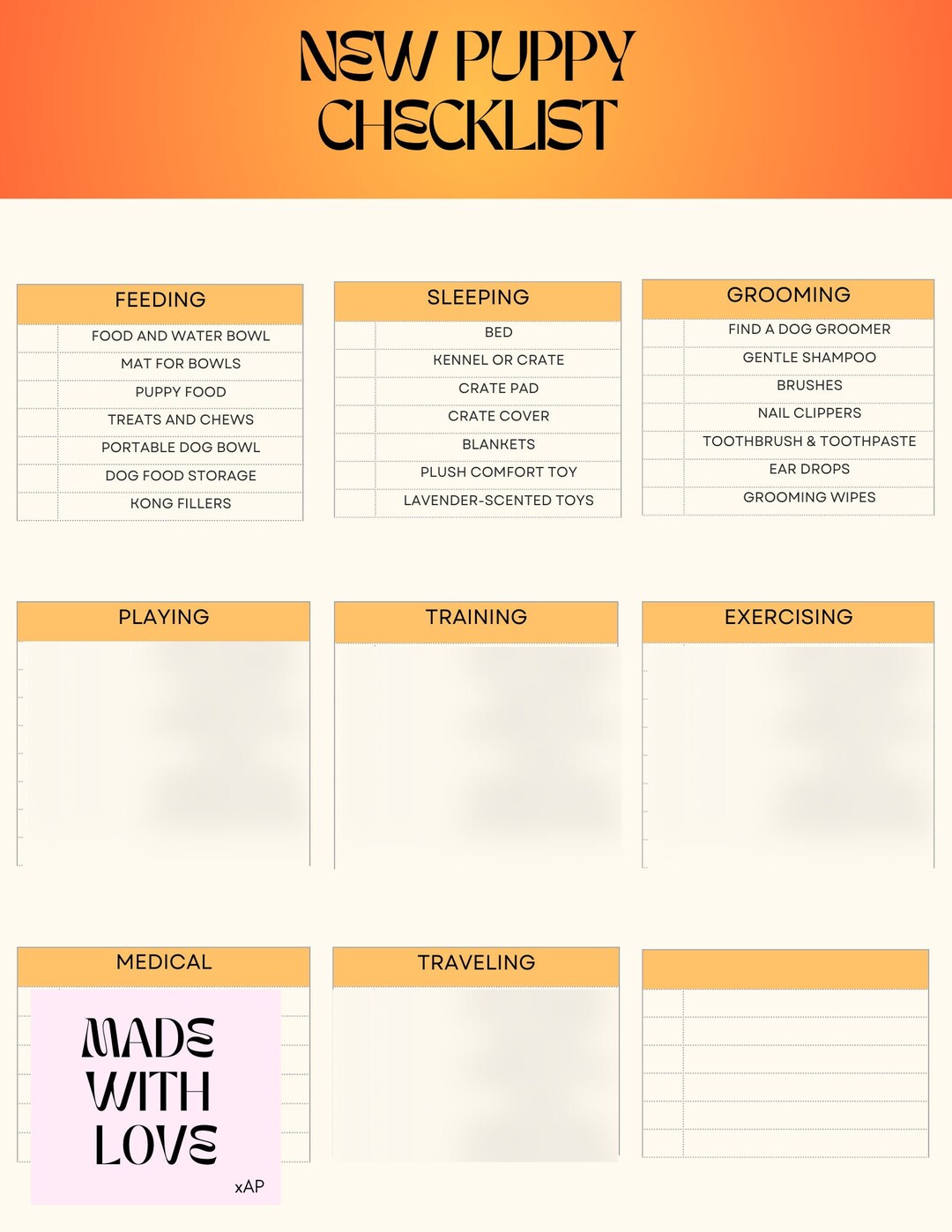 Printable Dog Shopping List, Puppy Shopping List, Puppy Essentials ...