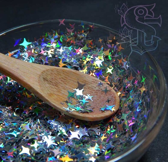 Rainbow Silver twinkle Gleam Shape Holographic | Etsy