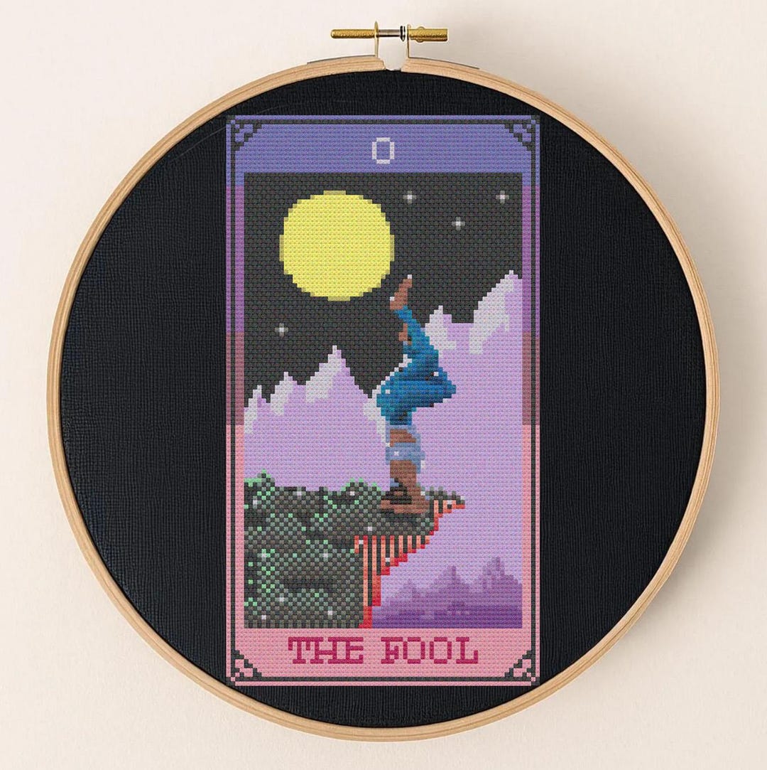 The Fool Tarot Cross Stitch Pattern PDF – Digital Download, Witchy Yoga ...