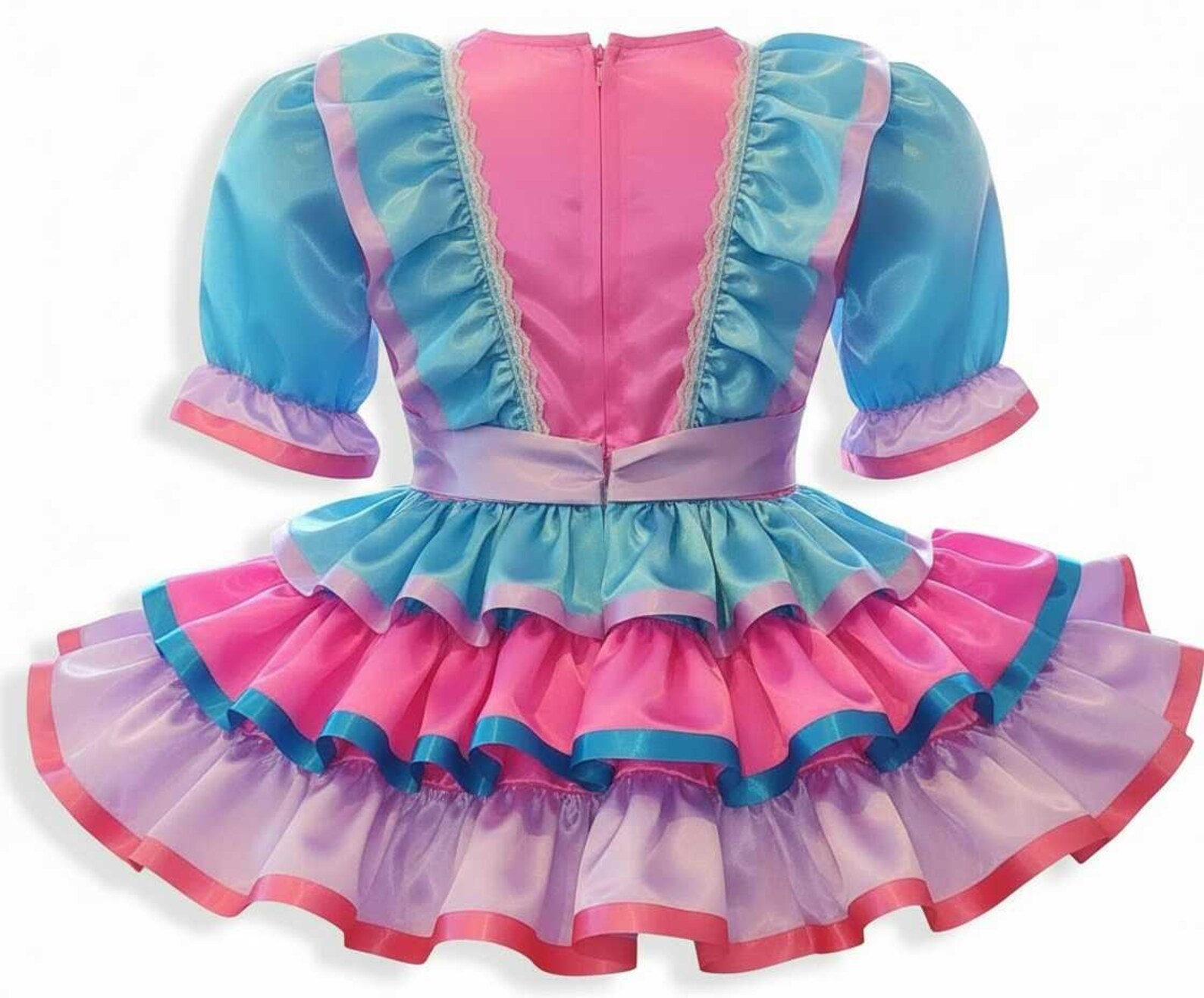 Marina Pink Blue Purple Satin Ruffles Adult Sissy Dress by Leanne's - Etsy