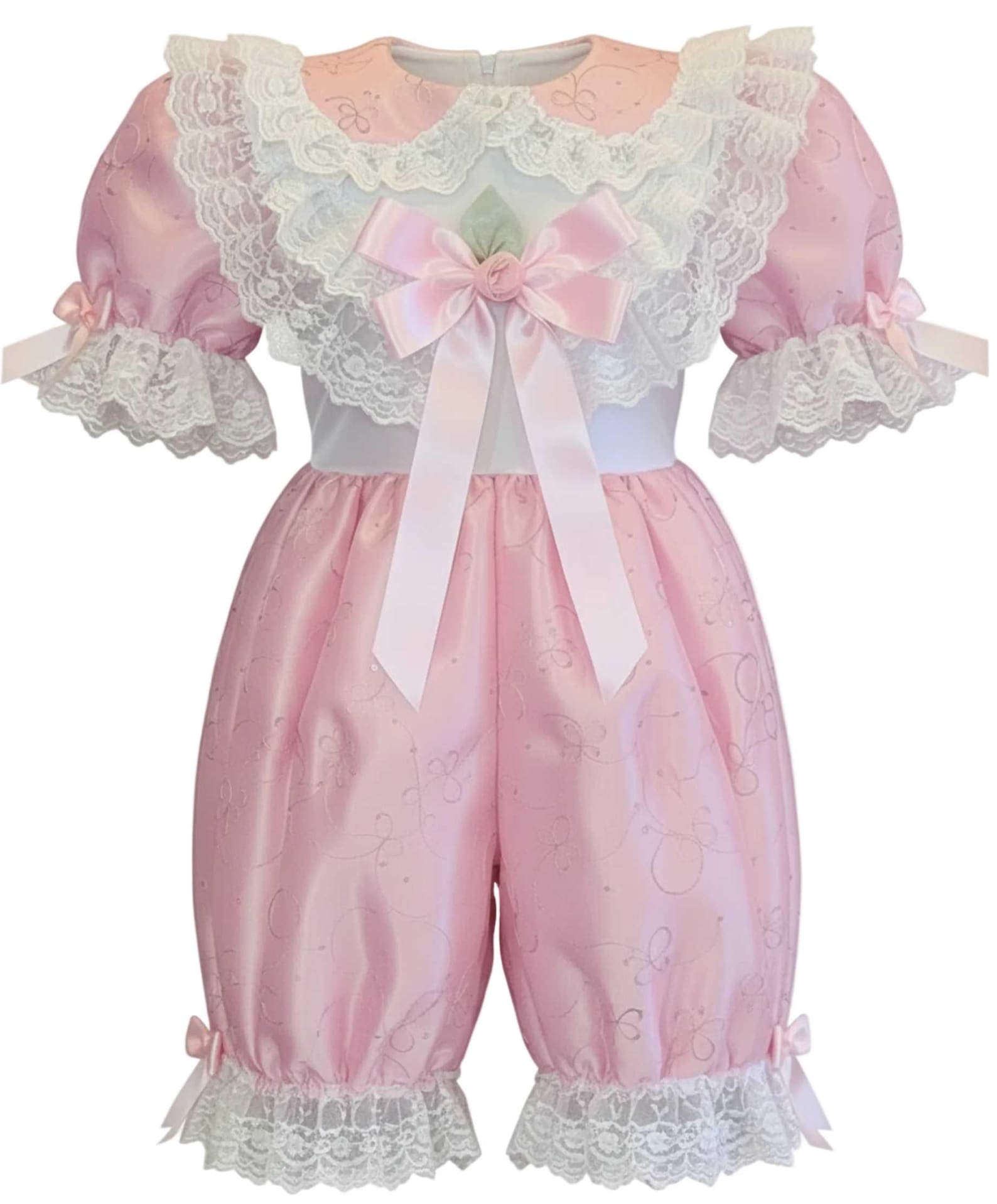 Cloteel Custom Fit Pink Taffeta Adult Baby Sissy ABDL Romper by Leanne ...