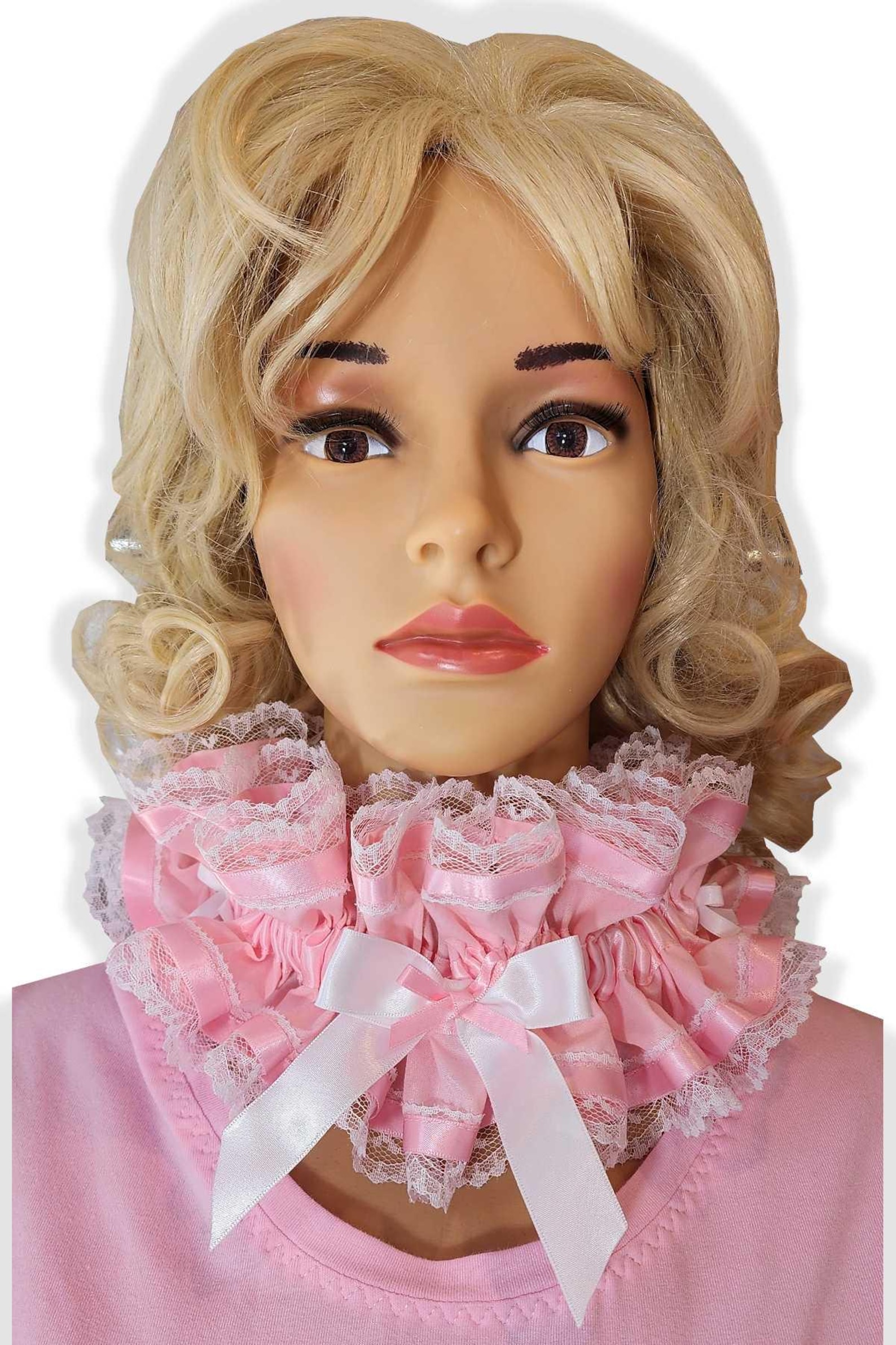 Pink No Escape Lockable Neck Collar & Cuffs 3 Piece Set Adult Sissy by ...