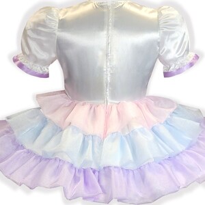 Sarah Custom Fit White Satin Sparkle Organza Ribbon Adult Sissy Dress ...