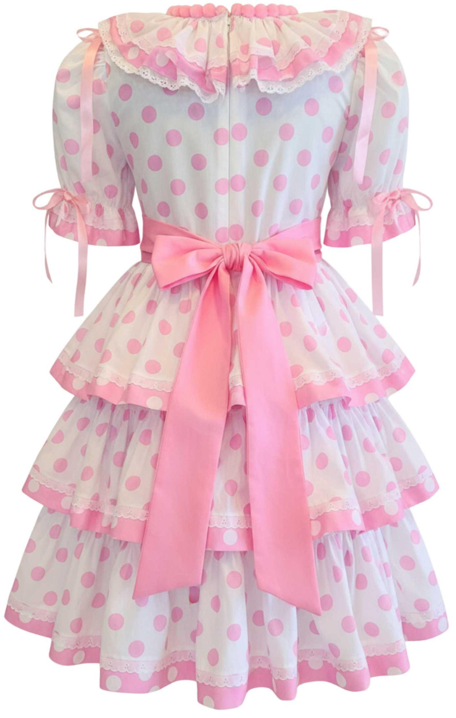 Gina Custom Fit Pink Polka Dots Adult Sissy Midi Ruffles Dress by ...