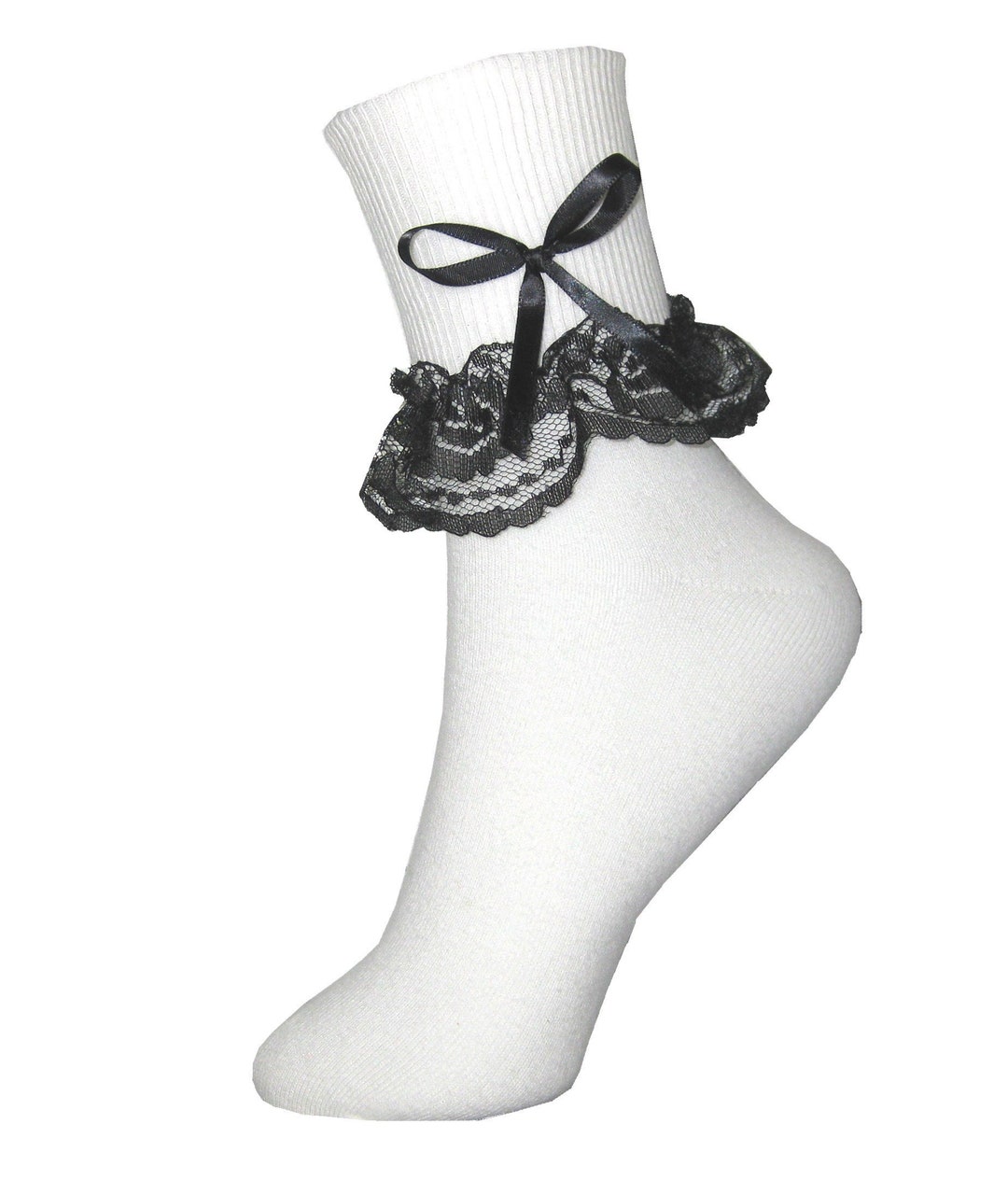 FRENCH MAID Lacy Ruffle Bow Socks for Adult Little Girl Sissy - Etsy