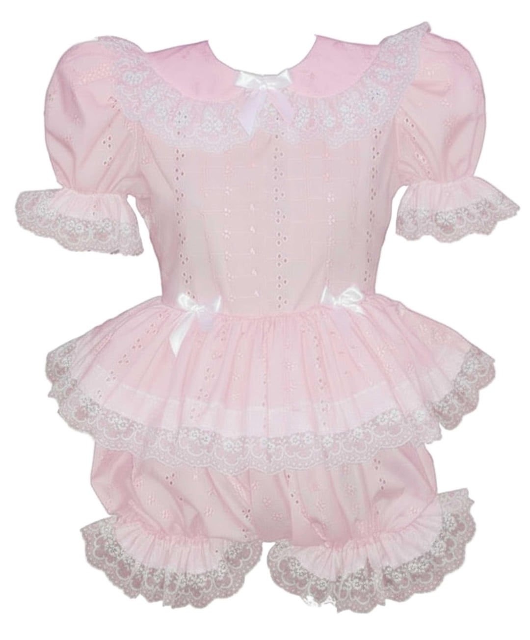 Shirlynne Custom Fit Pink Eyelet Adult Baby Little Girl Sissy Romper by ...