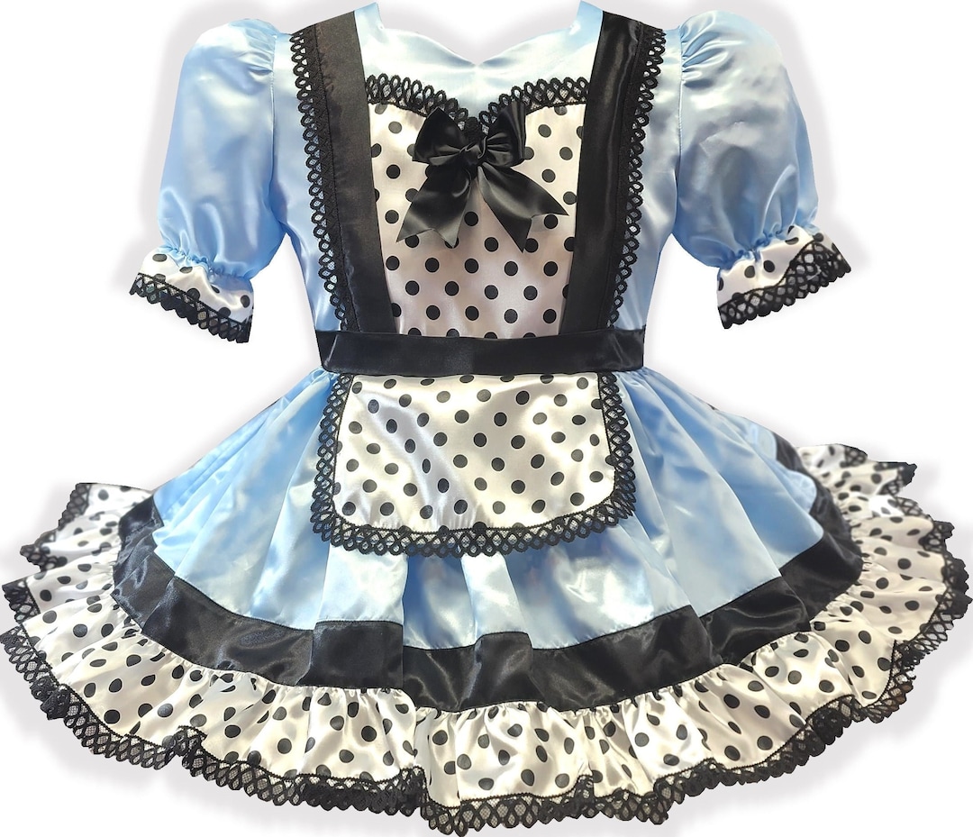 Nancy Custom Fit Satin Polka Dots Adult Sissy Dress by Leanne's - Etsy