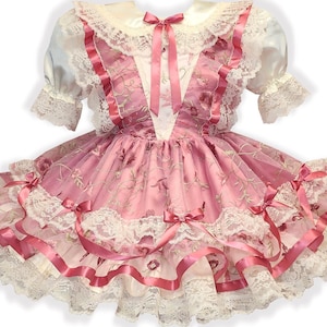 Stephanie Custom Fit Embroidered Roses Adult Sissy Dress by Leanne's - Etsy