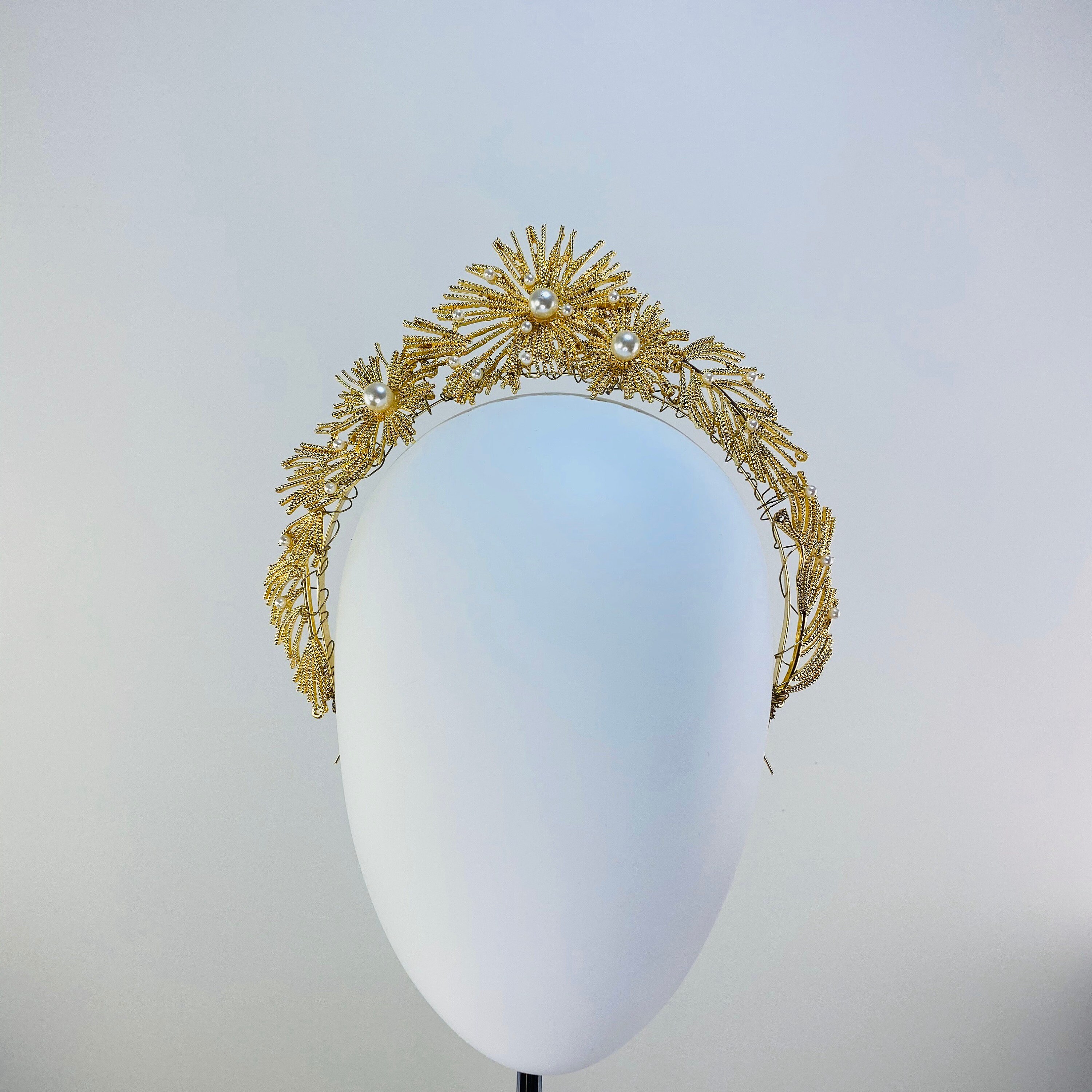 Incredible Gold Floral Headpiece With Pearl Details - Etsy