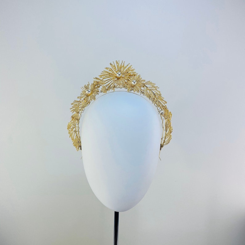 Incredible Gold Floral Headpiece With Pearl Details - Etsy