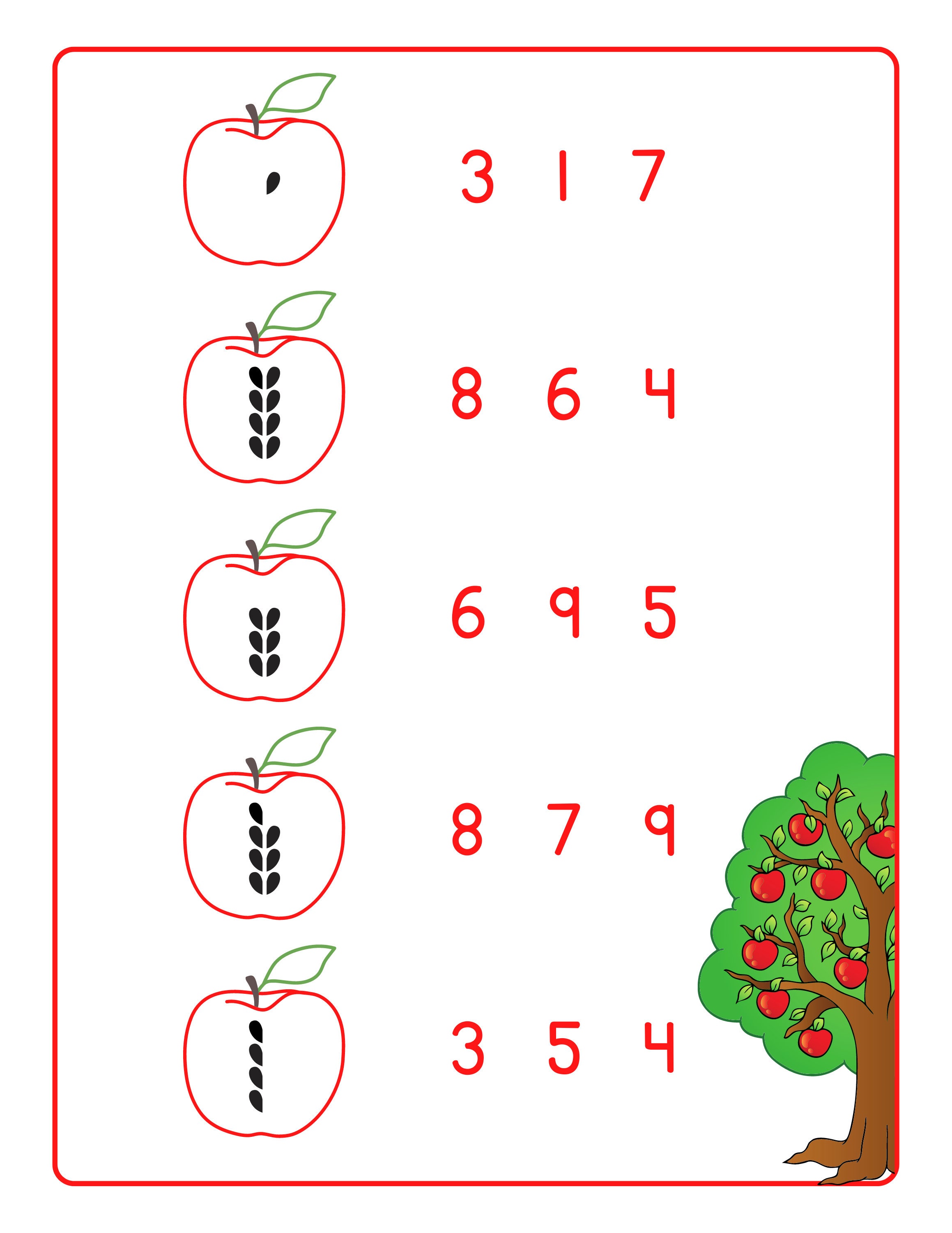 Apple Mini Unit Preschool Printables - Etsy