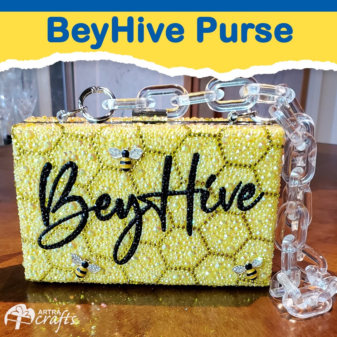 Beyhive Purse | Lemonade Pouch | Luxury Purse | Top Handle | Rhinestone ...
