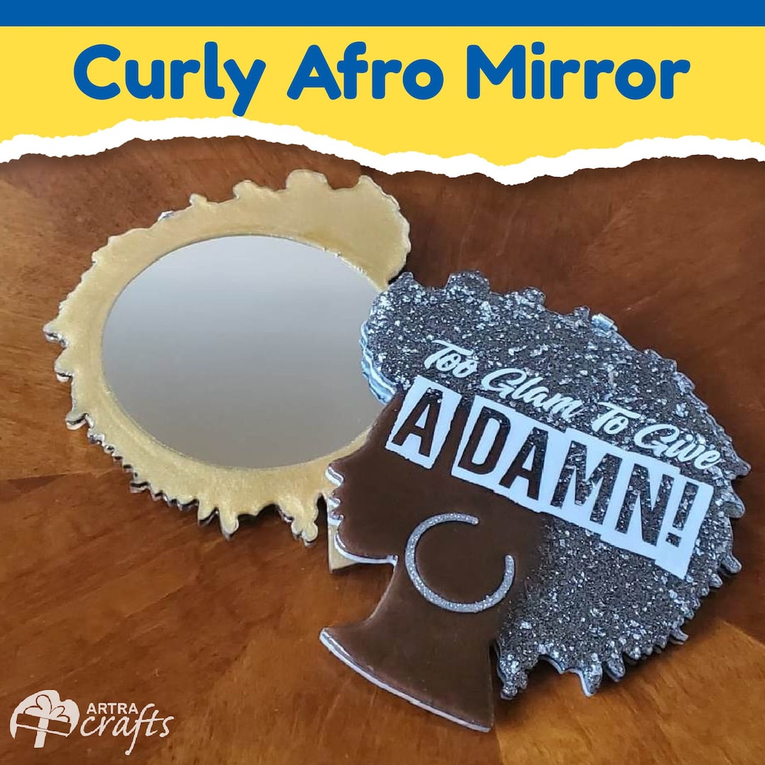 Curly Afro Mirror Melanin Mirror Resin Mirror Custom Mirror Melanated ...