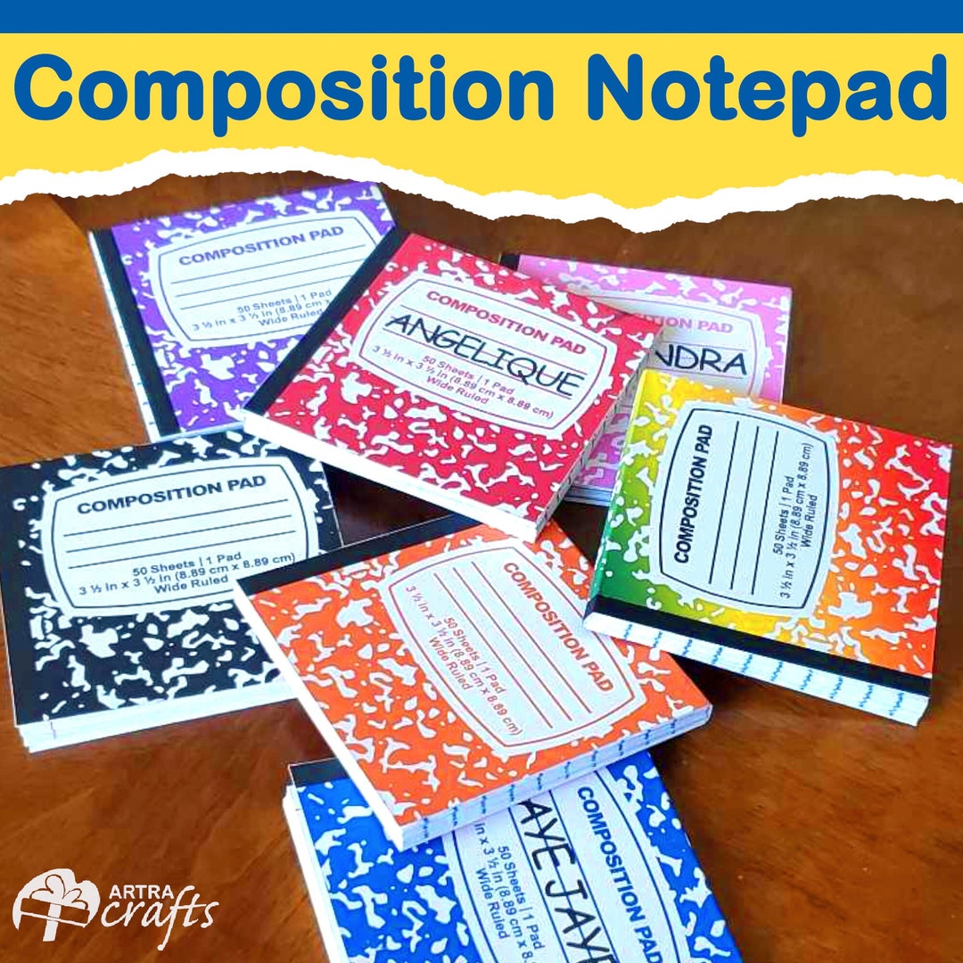 Composition Notepad Custom Notepad Tearaway School Office Cute ...