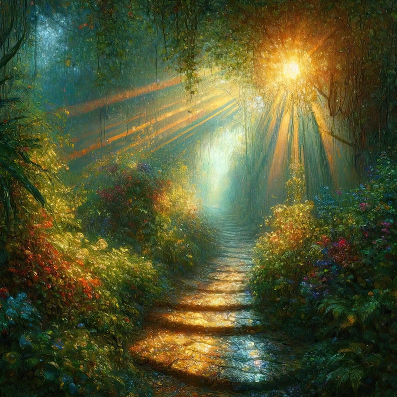 HD Hidden Paths II Series Oil Palette Knife Inspiration as 5 Digital ...
