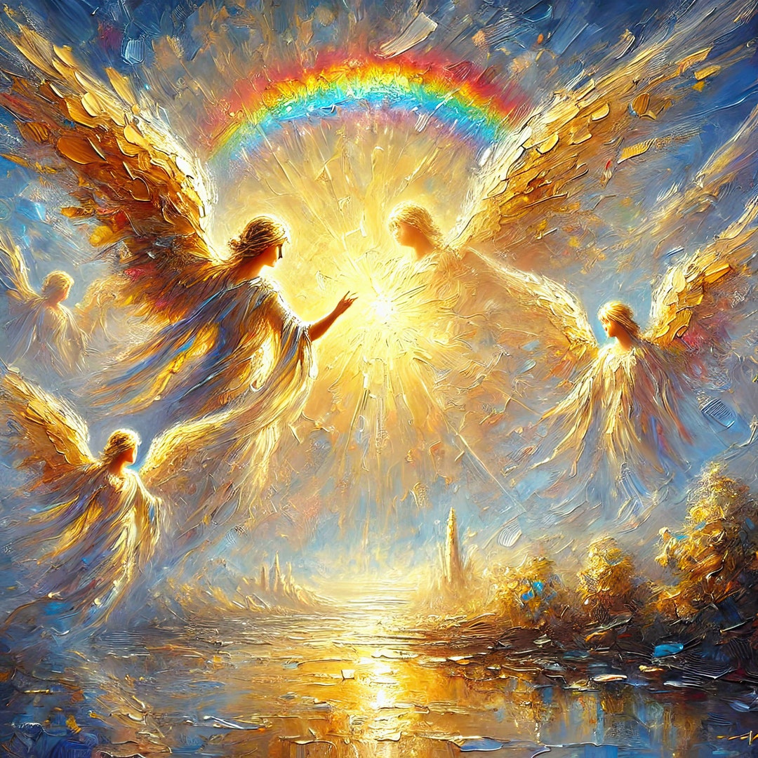 HD Angelic Visions II Series - Oil Palette Knife Inspiration as 5 HD ...