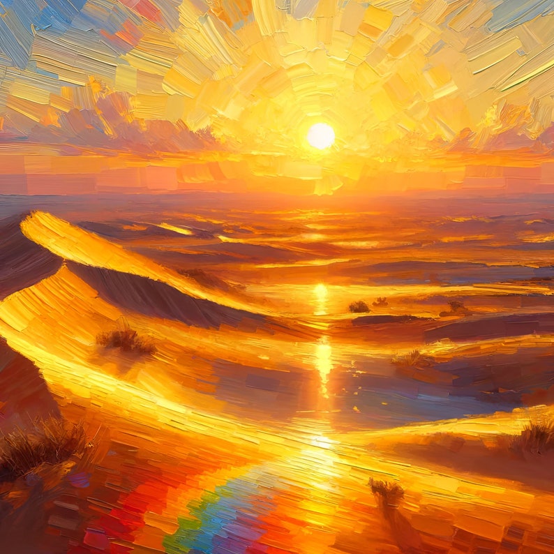 HD Desert Light Series Oil Palette Knife Inspiration as 5 Digital ...