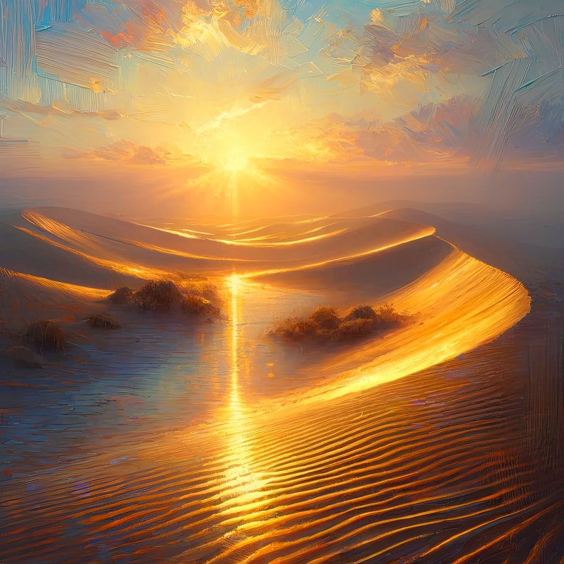 HD Desert Light Series Oil Palette Knife Inspiration as 5 Digital ...