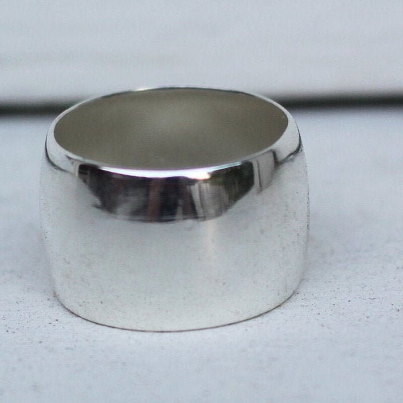 Wide Silver Ring - Etsy
