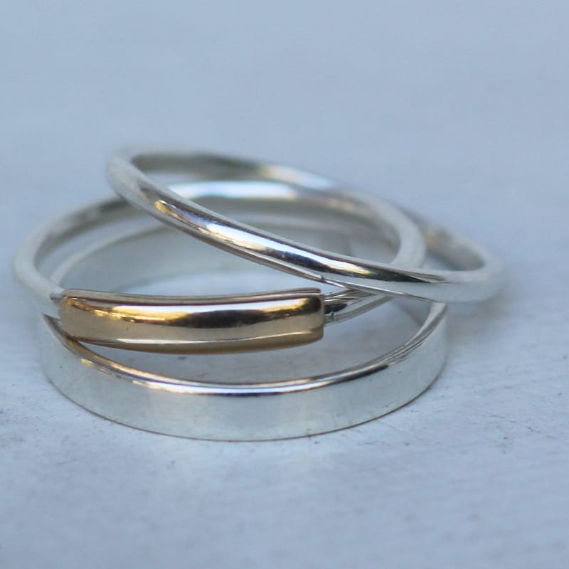 Mixed Metal Stacking - Etsy