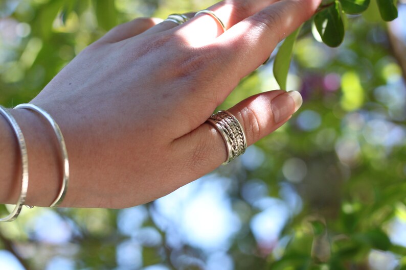 Stacking ring Set 6 Silver twisted rings Minimalist | Etsy