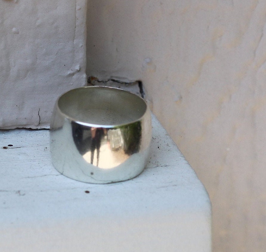 Wide Silver Ring, Chunky Silver Ring, Solid Silver Ring, Statement Ring ...
