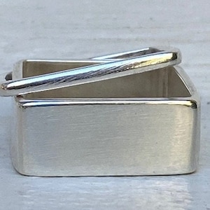 Large Square Ring, Ring Set 2, Chunky Square Ring, Stacking Rings, Wide ...