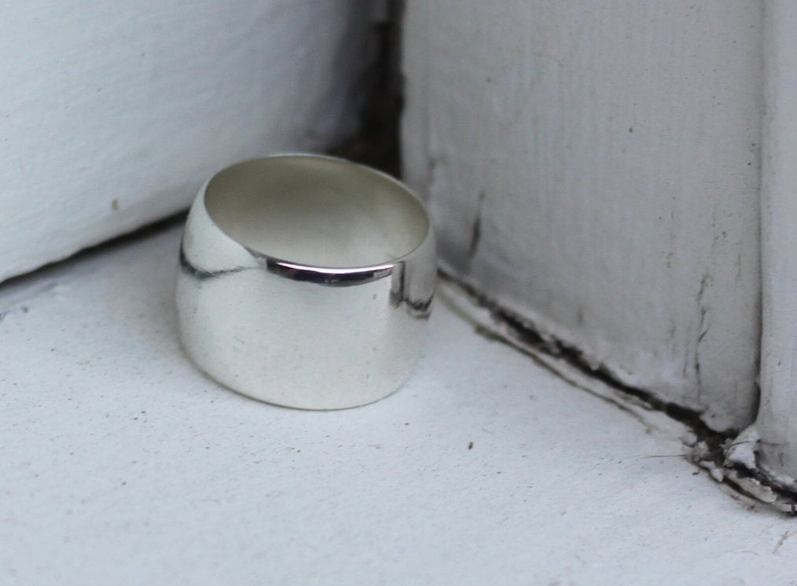 Wide Silver Ring Chunky Silver Ring Solid Silver Ring - Etsy