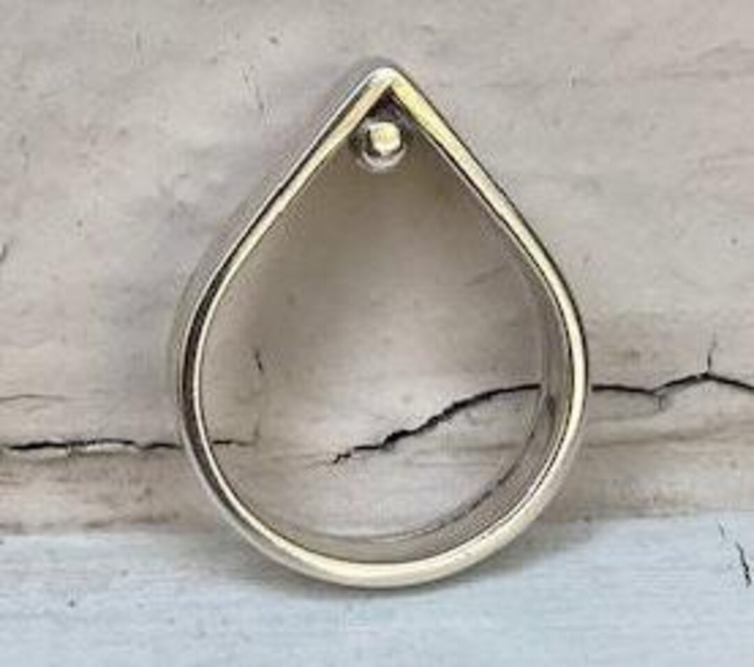 Silver Raindrop Ring, Teardrop Shaped, Mountain Peak Ring, Modern Ring ...