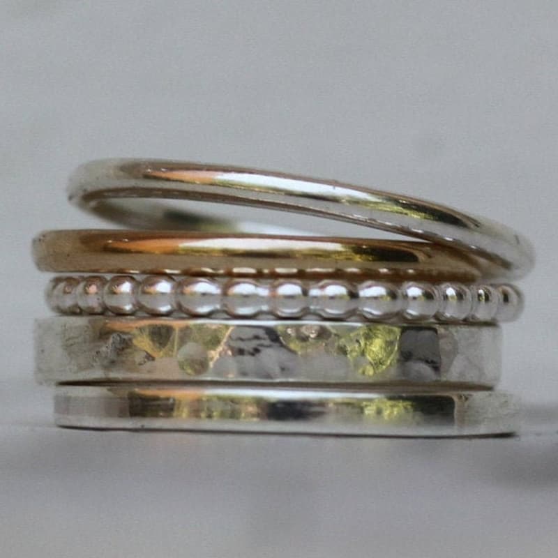 Silver Ring Stack - Etsy
