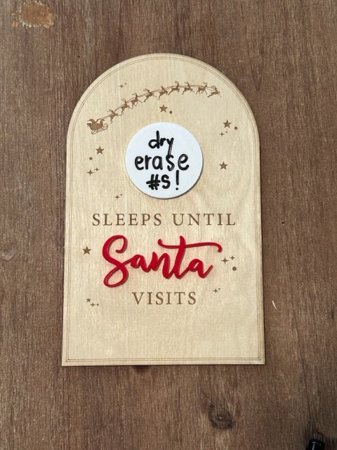 Santa Countdown Board Christmas Countdown Dry Erase Christmas Christmas ...
