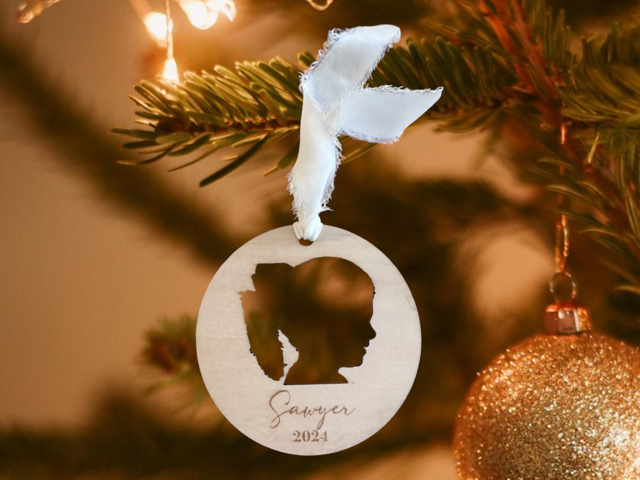 Custom Profile Silhouette Portrait Ornaments | Kids Side Profile ...