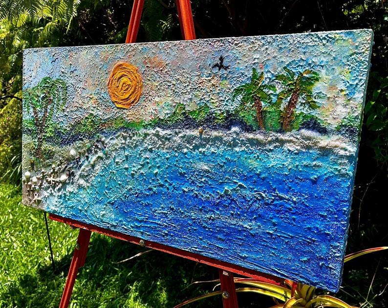 Aloha Hawaiian Beach Abstract Landscape Painting 32x16 - Etsy