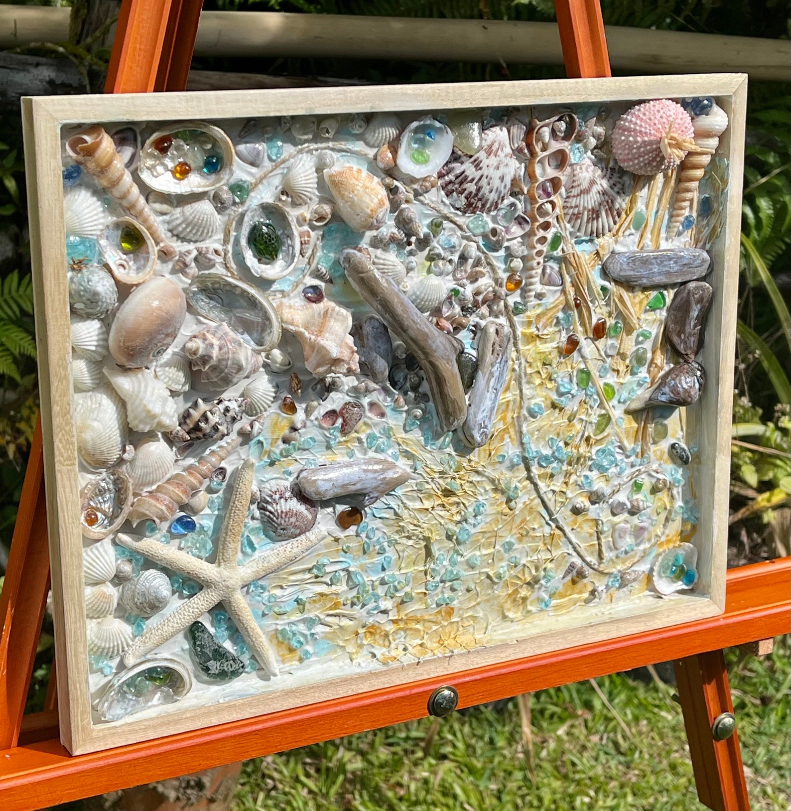 Dreaming on the Beachseashell Mosaic Shadow Box With a - Etsy