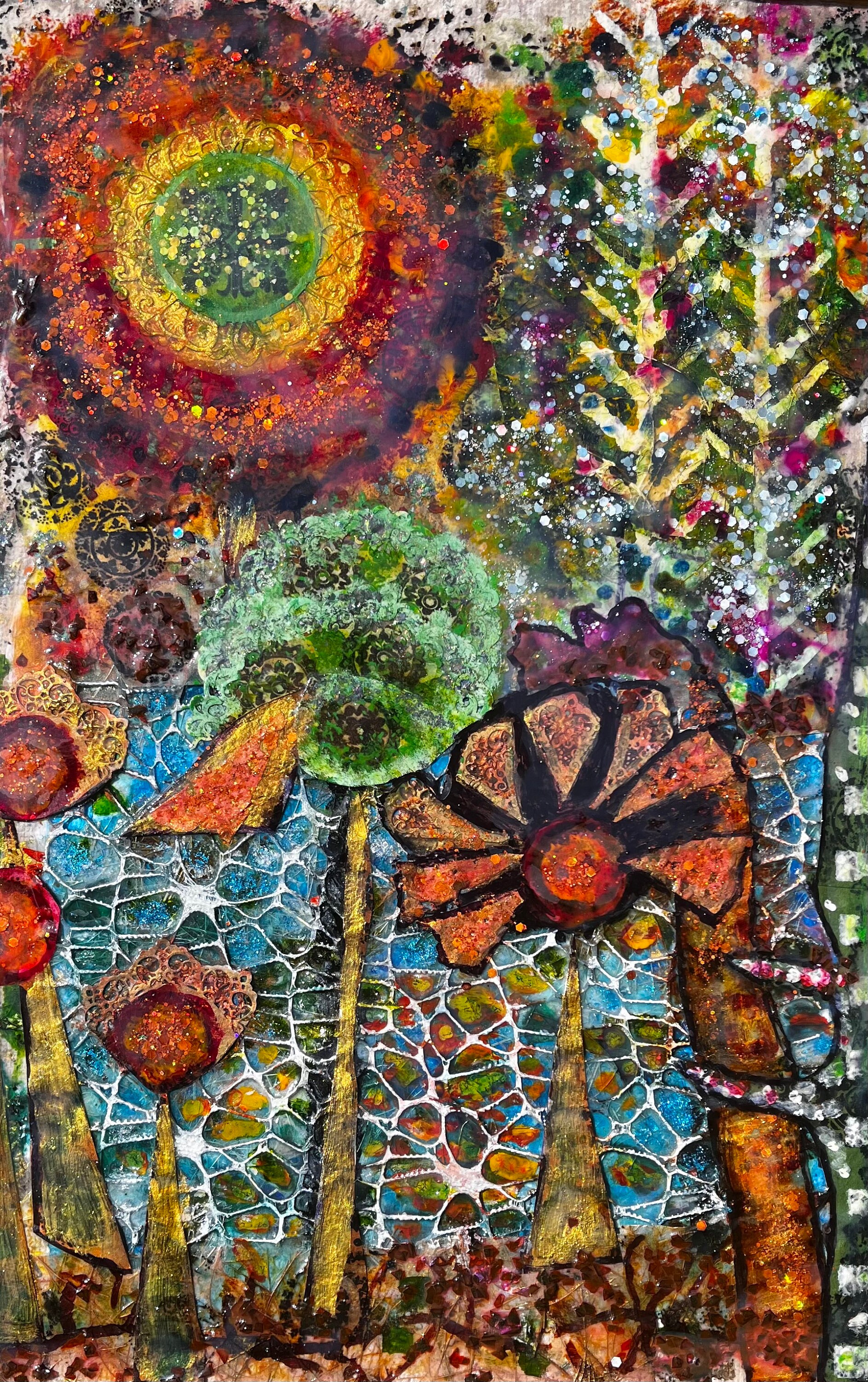 Abstract Layers Paper Collage Art on Wood - Etsy