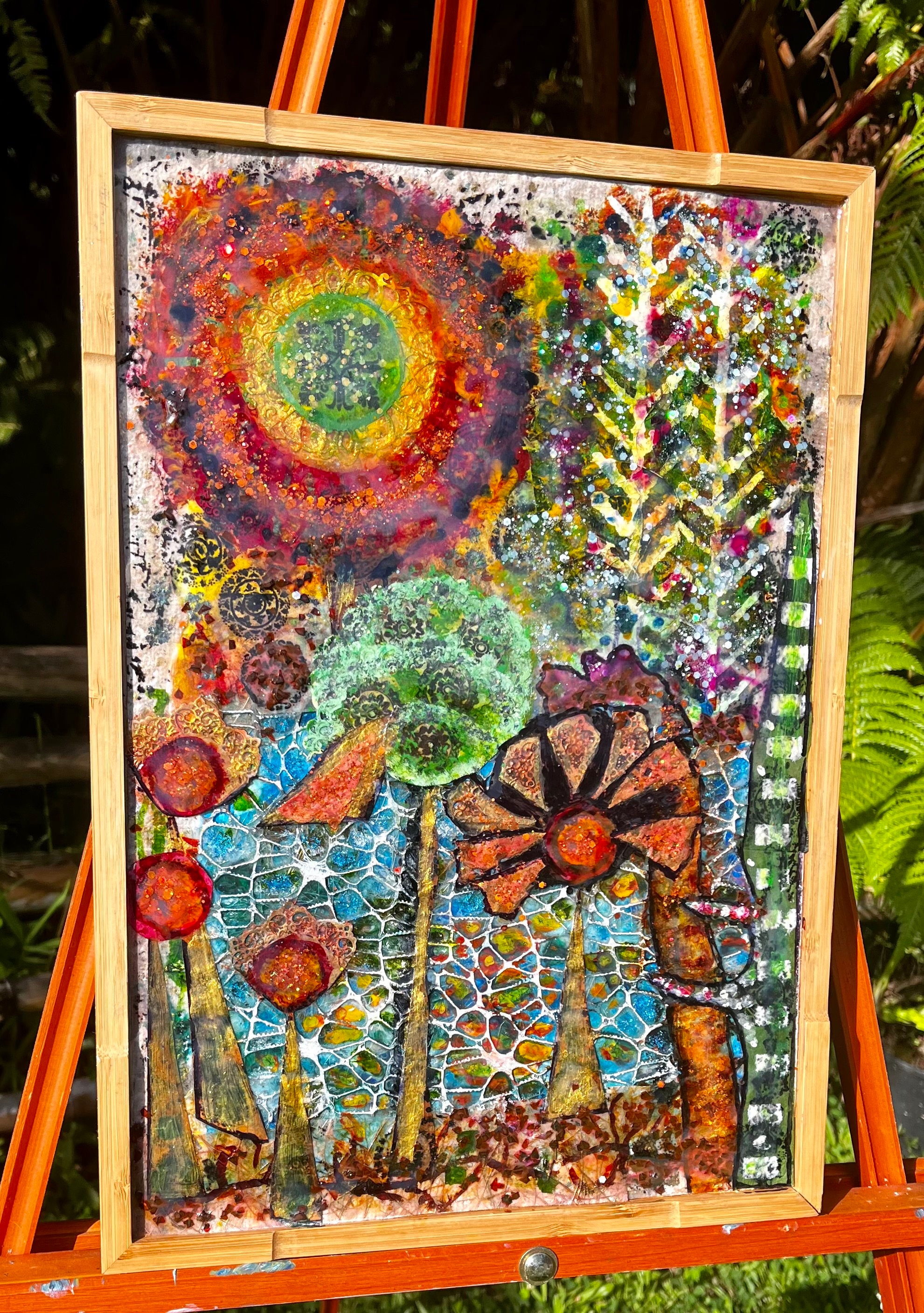 Abstract Layers Paper Collage Art on Wood - Etsy