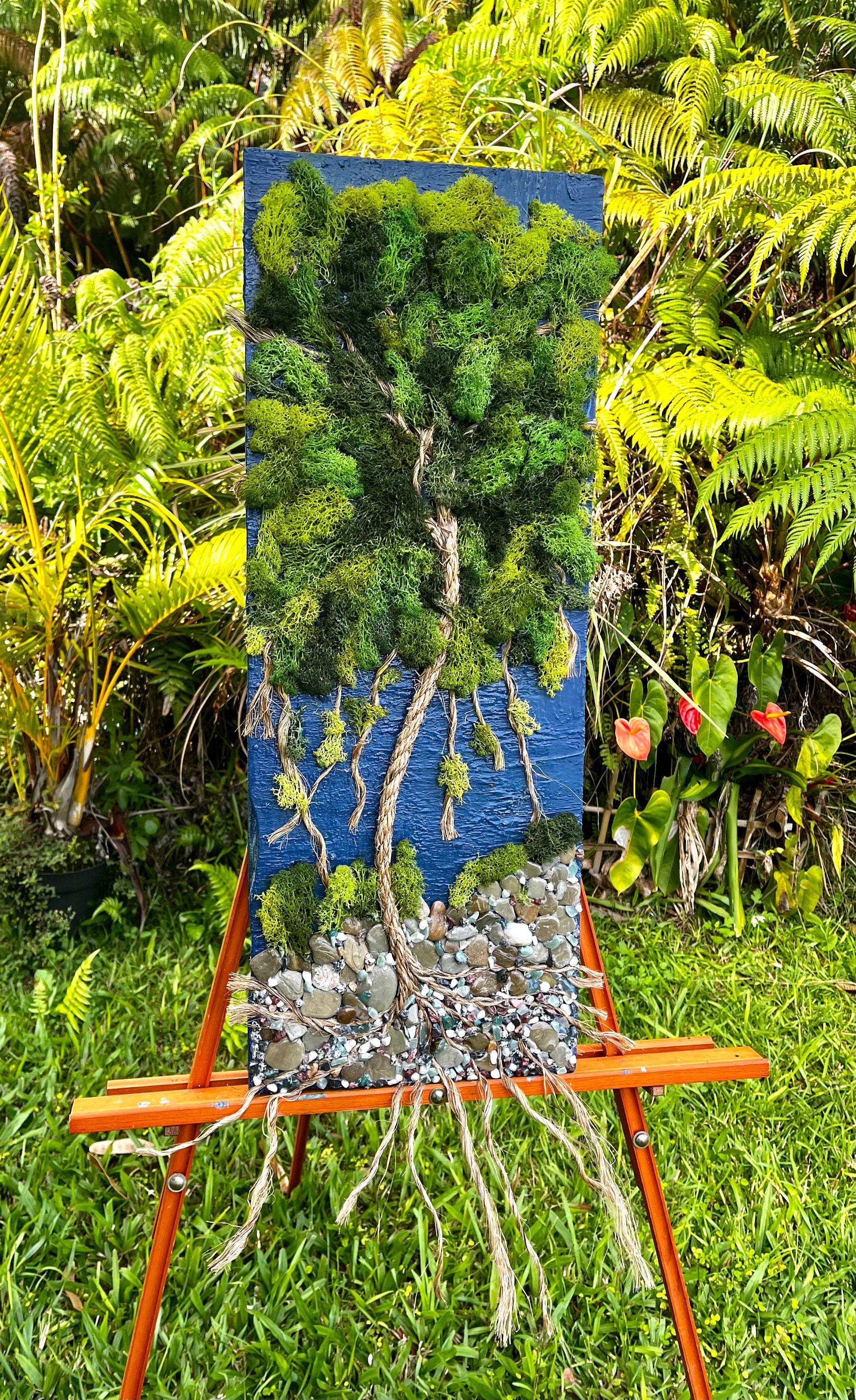 Natural Moss Tree With Pebbles Wall Art Framed - Etsy